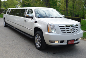 White Cadillac Escalade Super Stretch Limousine