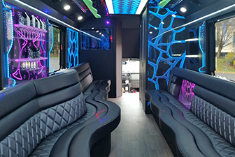 White Ford Luxury Limo Bus